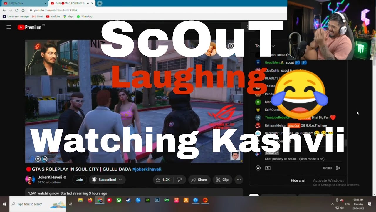 SCOUT LAUGHING WATCHING KASHVI AND JOKER😂 - YouTube