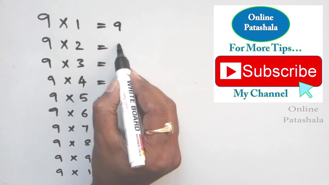 9th Table Multiplication Shortcut Fastest mathematics Trick - Online ...