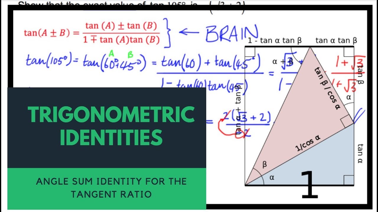 ANGLE SUM IDENTITY Finding The Exact Value Of Tan 105 YouTube