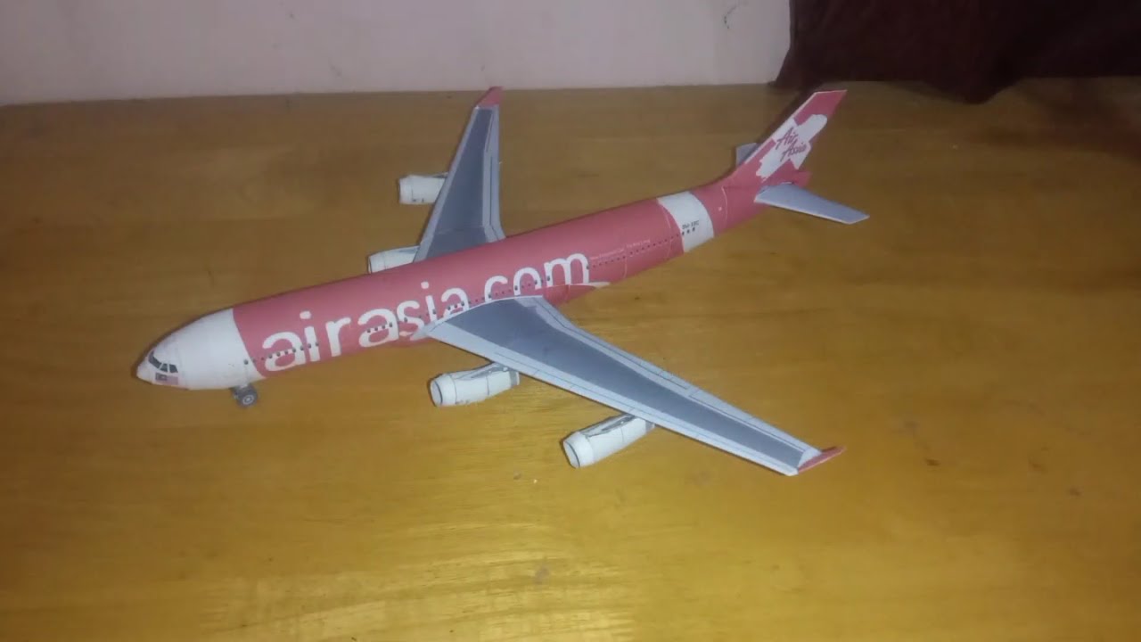 Air Asia Airbus A340-300 Papercraft | Alvarez Papercraft - YouTube