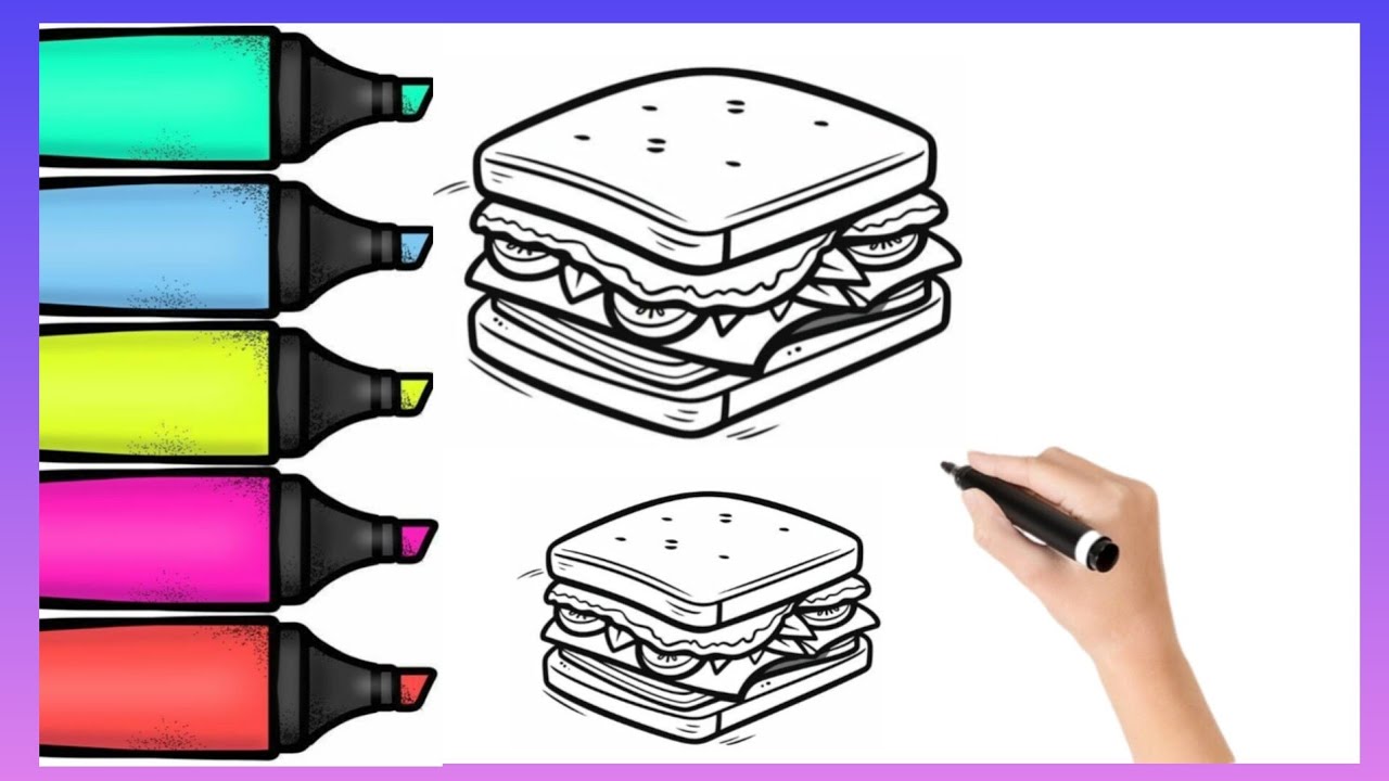 how to draw sandwich drawing? - YouTube