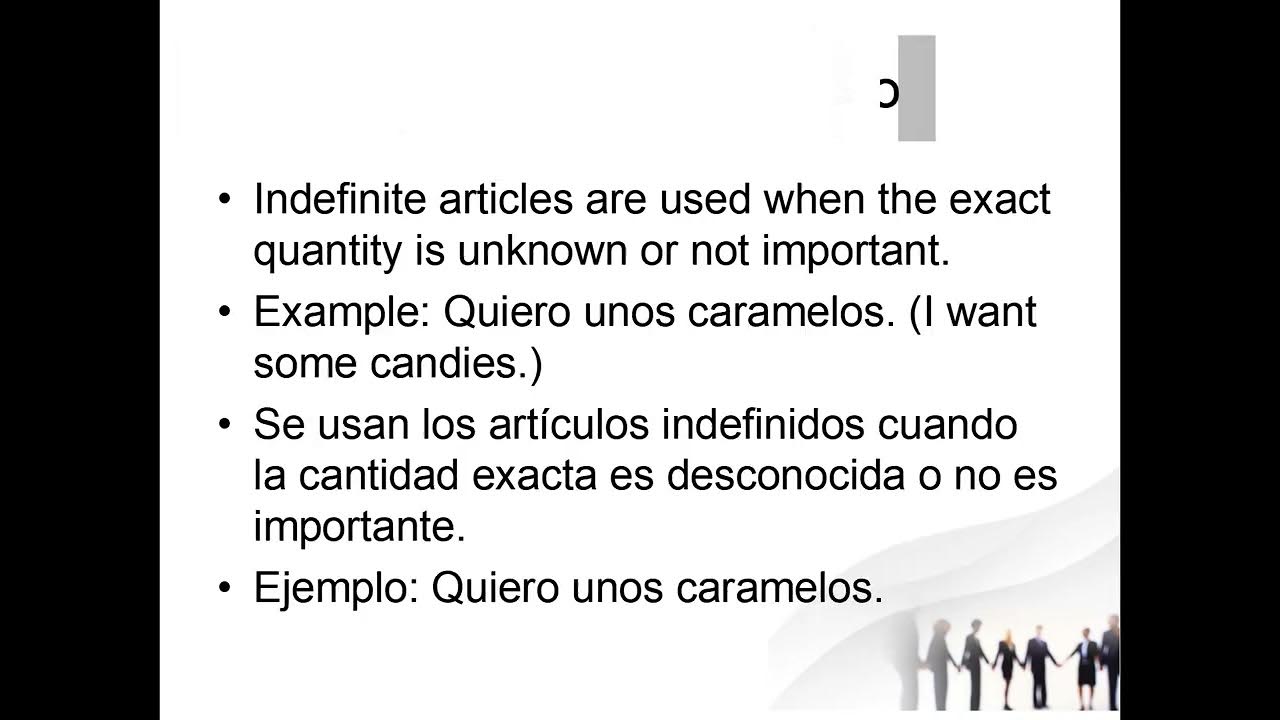 Articulos Indefinidos. Indefinite articles in Spanish - YouTube