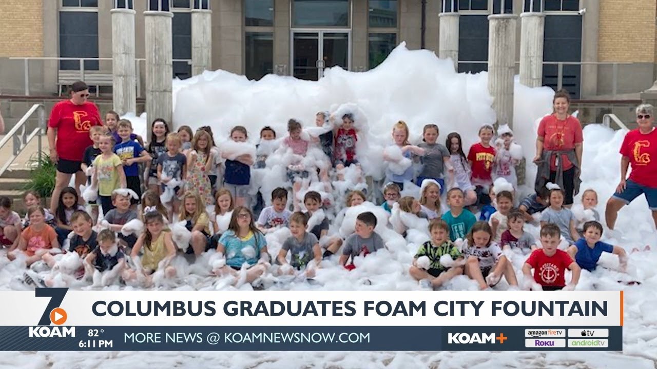 Columbus Graduates Foam City Fountain (5/12/23) - YouTube