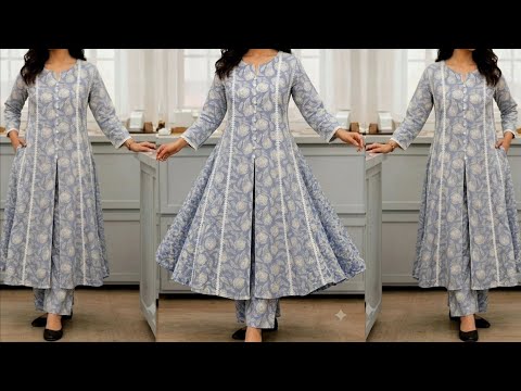 12 PANEL KURTI CUTTING AND STITCHING/FRONT SLIT PANEL KURTI /PANEL KURTI CUTTING