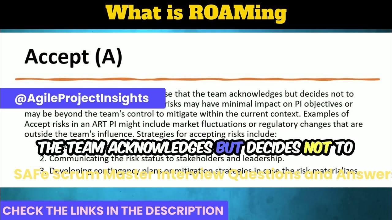 Agile Risk Management: ROAMing Technique Explained #agile - YouTube