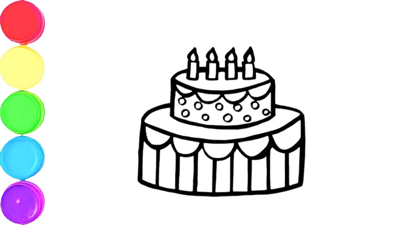 How to Draw a Cute Birthday Cake EASY - YouTube