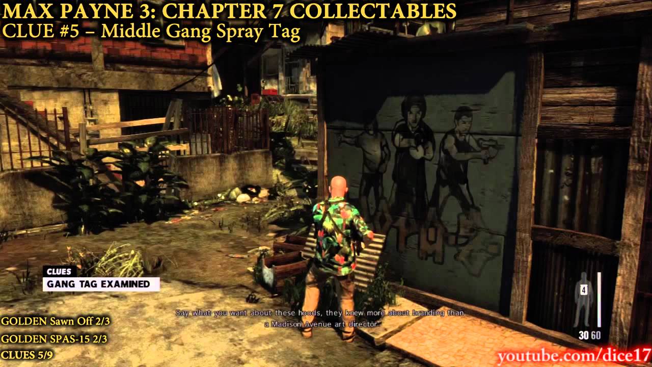 Max Payne 3: Chapter 7 - All Collectables - Clues and Golden Guns ...
