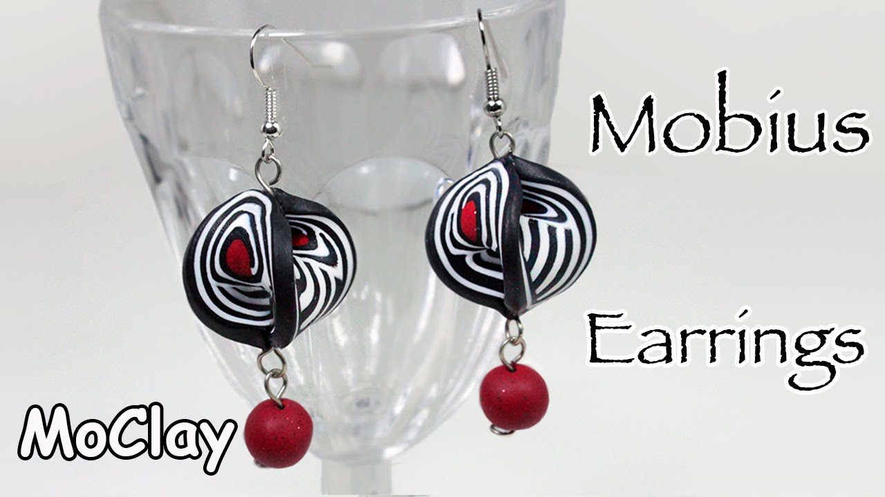 DIY Mobius earrings with easy millefiori cane - YouTube
