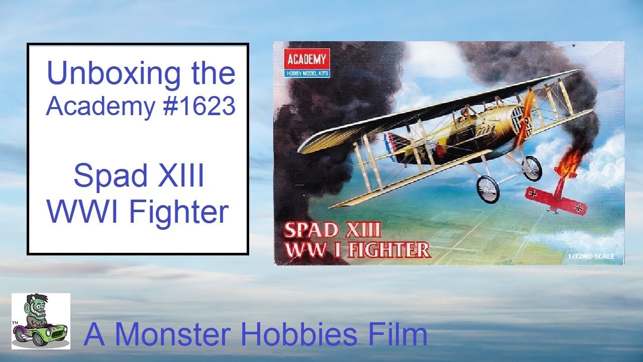 Unboxing the 1/72nd Scale Academy 1623 Spad XIII Model Kit - YouTube