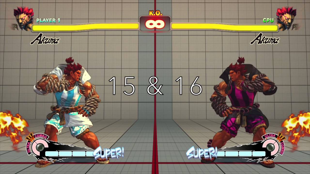 USFIV - Akuma's Summer Vacation Costume: All Colors (Numbered) - YouTube
