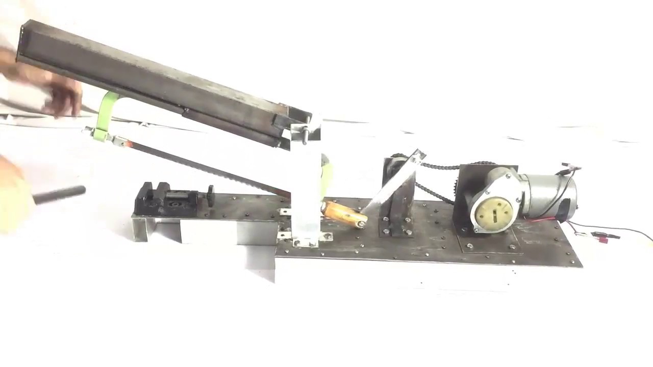 Motorized Chain Mechanism Hacksaw Project - YouTube
