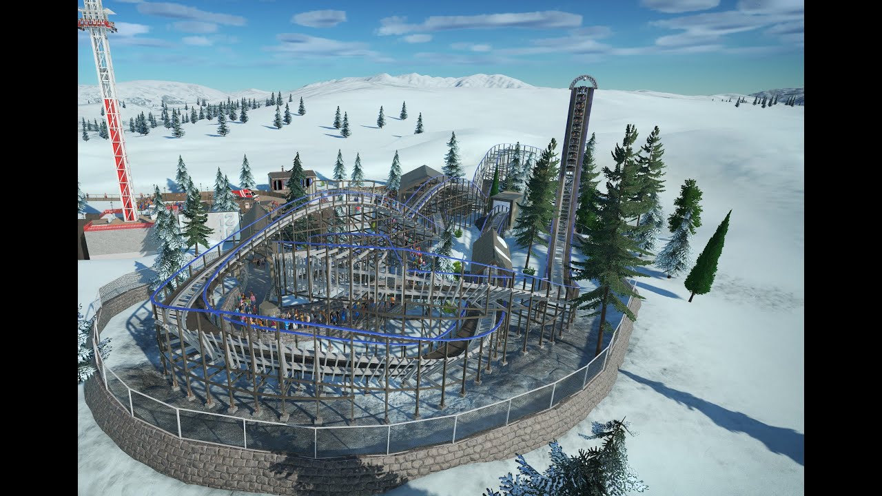 Snow drift (planet coaster wooden boomerang) - YouTube