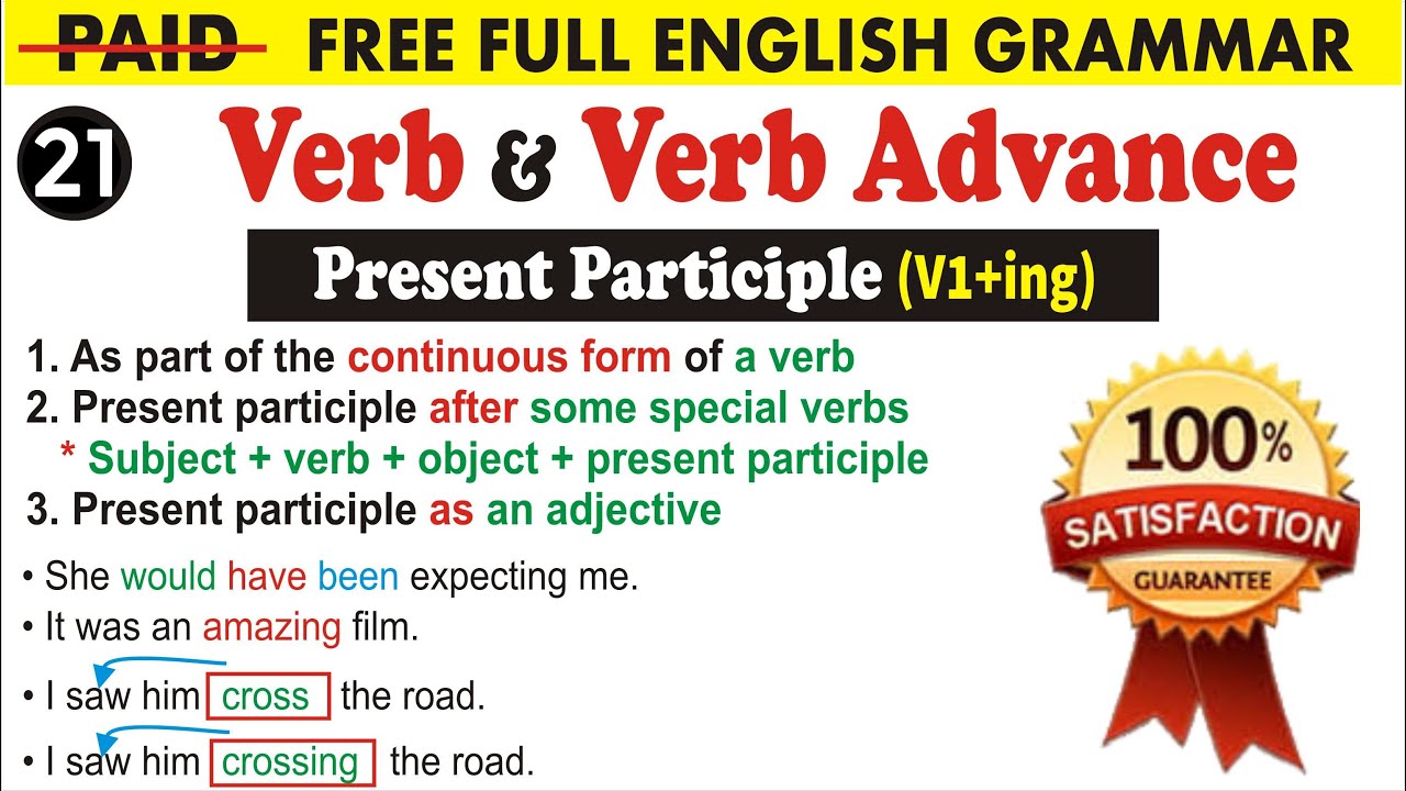 Function & Types of Present Participle (V1+ing) | Uphaar Classes by Sumit sir - YouTube