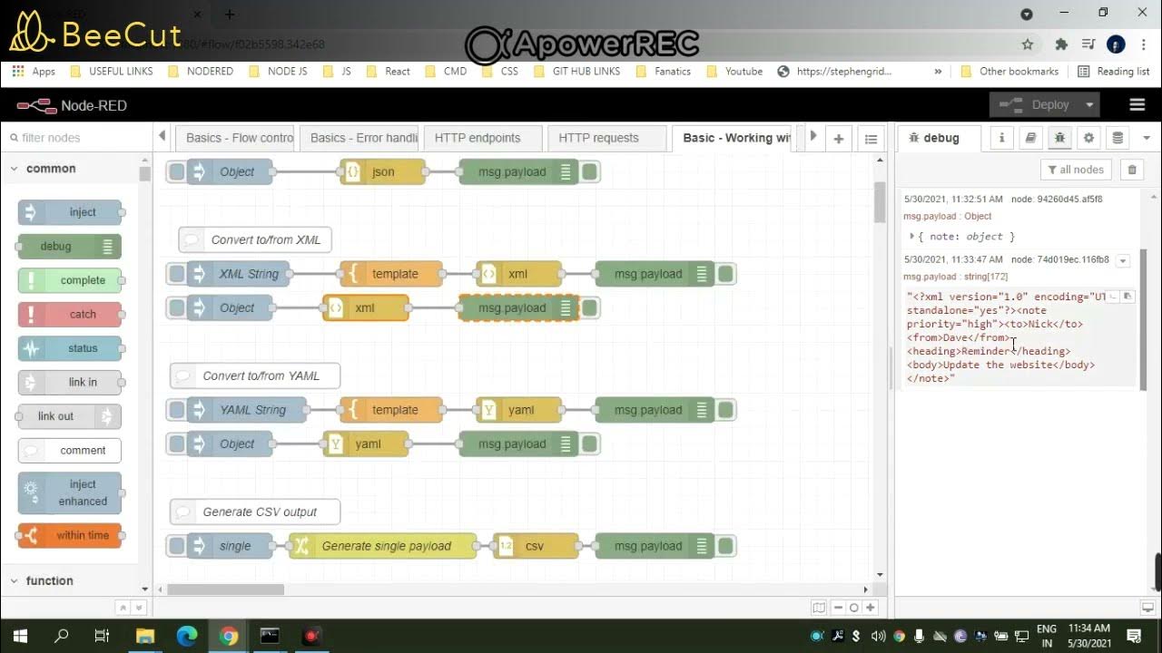 Node Red Data Type Converter Noderedtutorials Youtube