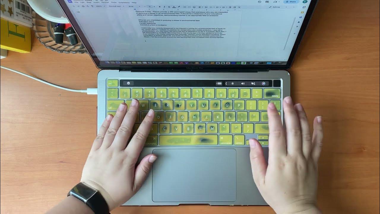 ASMR typing: keys clacking, keyboard typing, key tapping, sticky keys ...