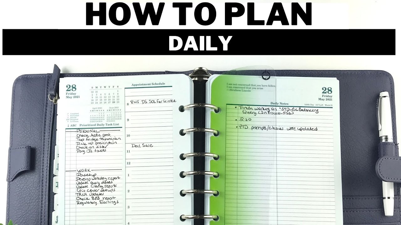 How To Plan Daily - YouTube