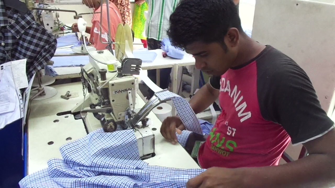 KANSAI - Men's Shirt Front Placket attach By Folder with perfect Plaid ...