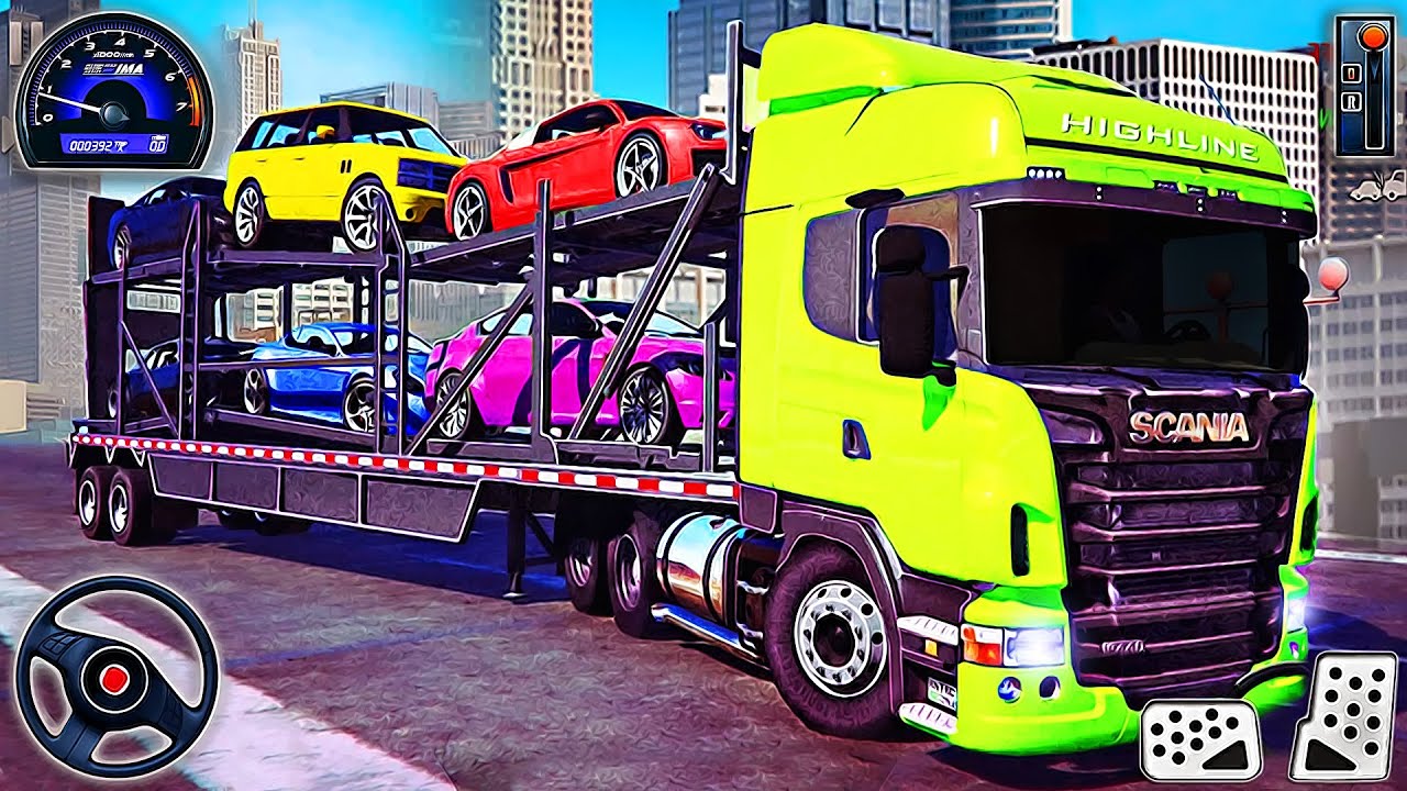 Car Transporter Truck Driving Sim - Truck Trailer Drive Game 3D ...