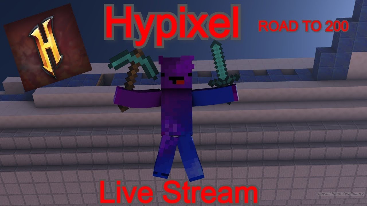 Minecraft Hypixel | Live Stream ROAD TO 200 (JOIN UP) - YouTube