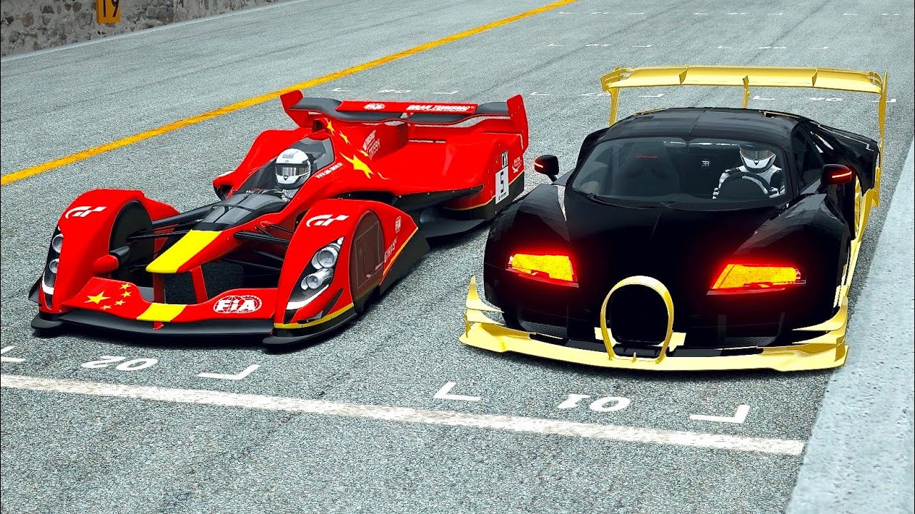 Bugatti Veyron GTR vs Red Bull X1 at Top Gear Track - YouTube