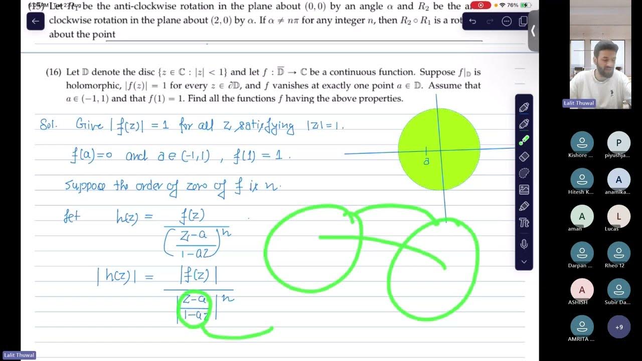 NBHM 2024 | Question 16 Solution – Holomorphic Functions and Continuity on open unit disc - YouTube