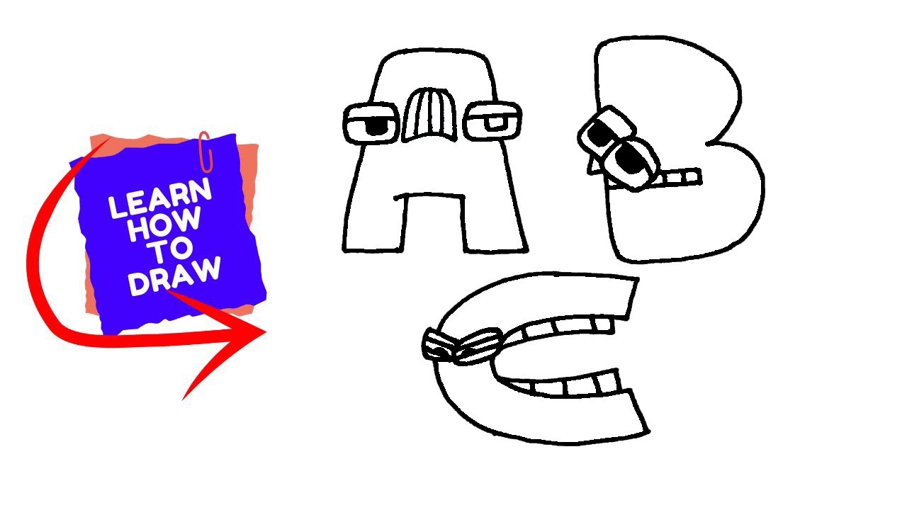 How to draw ALPHABET LORE (characters) | Drawing capital letters ABC ...