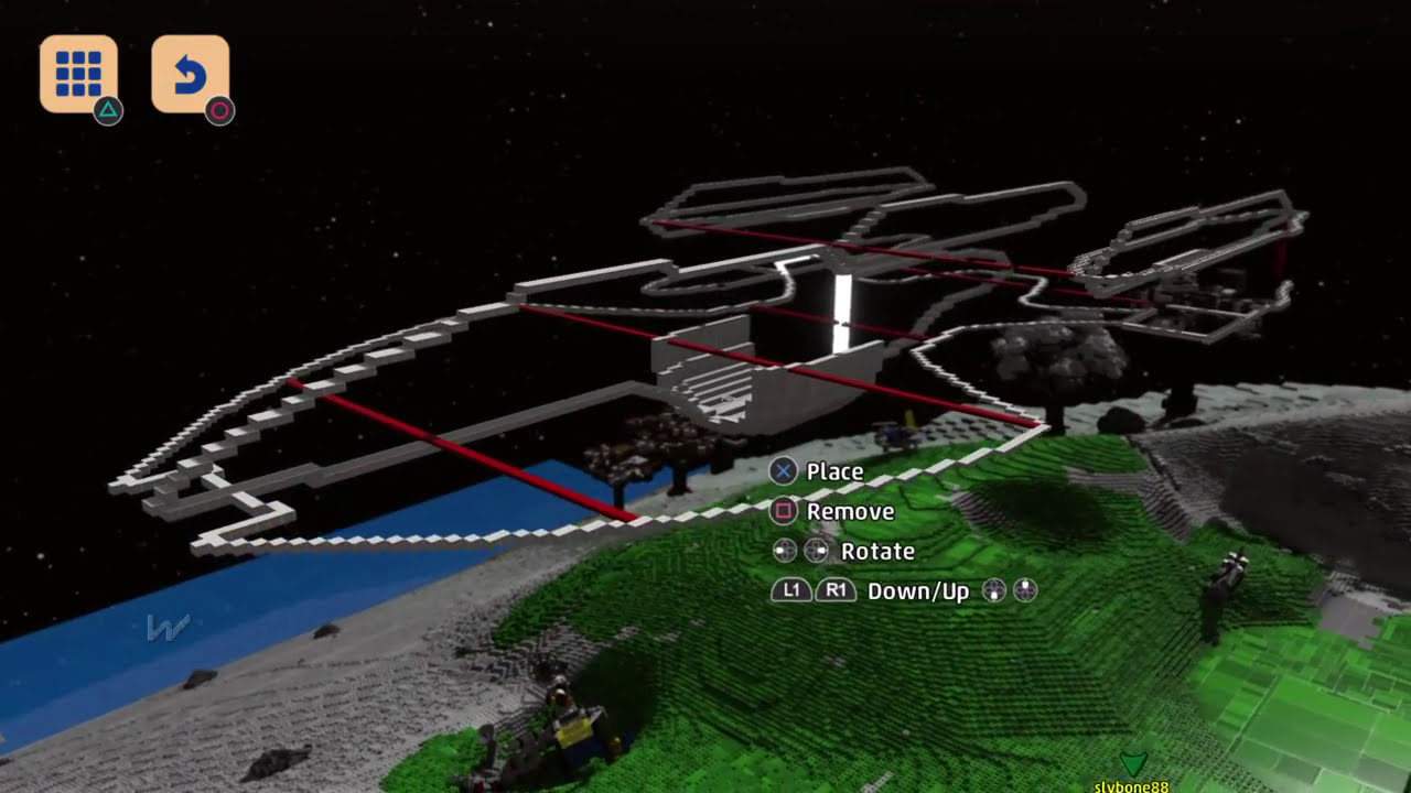 Lego Worlds Nova Class Starship Wire Frame Build - YouTube
