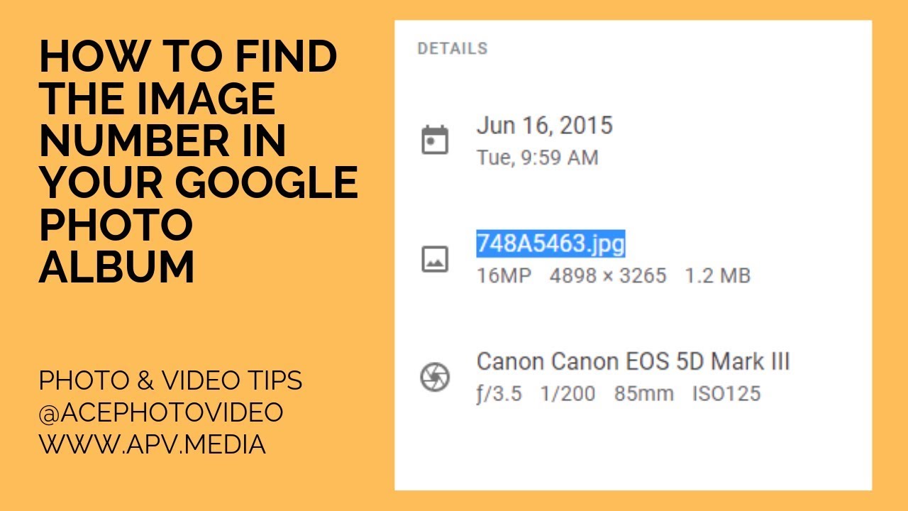 How To Find The Image Number In Your Google Photo Album - YouTube
