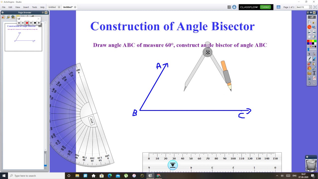 Construction of angle bisector - YouTube