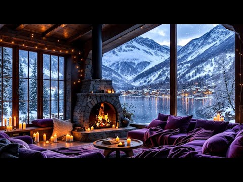 🔥 Snowbound Bliss: Fireplace Ambience and Gentle Snowfall - YouTube