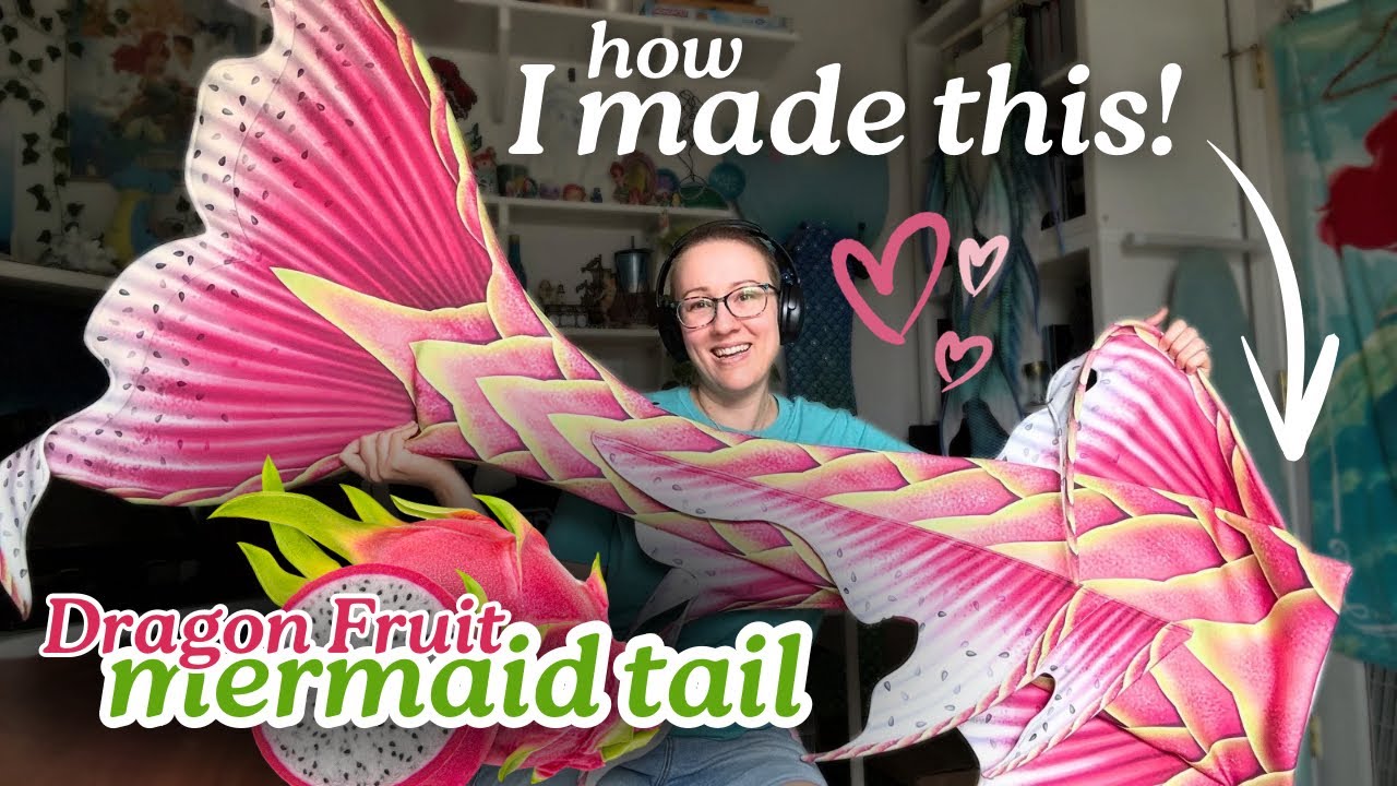 How I Made a Custom Dragon Fruit Inspired Mermaid Tail - YouTube
