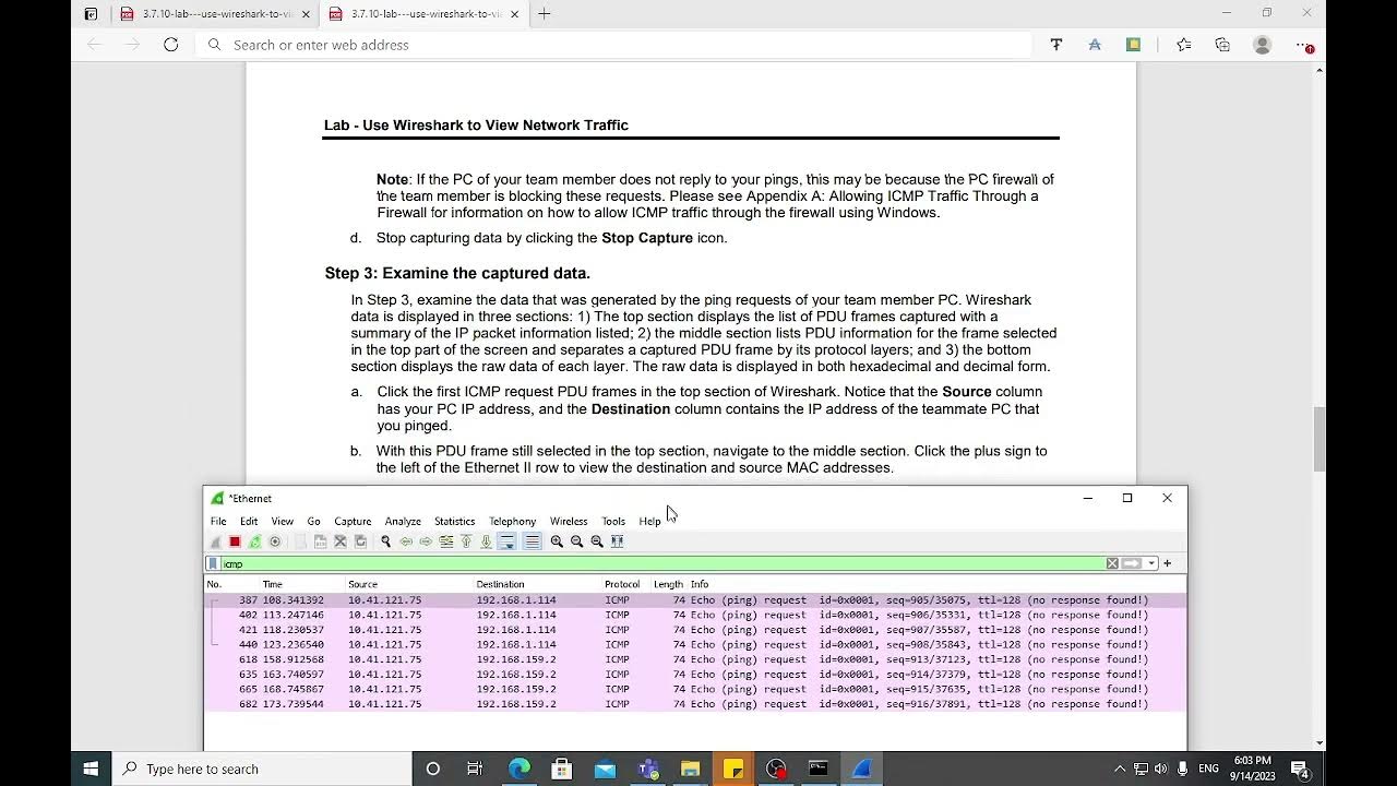 3.7.10 - lab - use wireshark to view network traffic - YouTube
