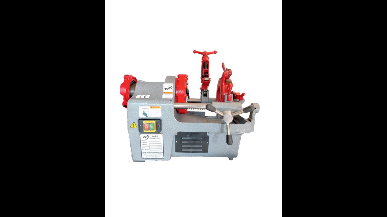 GI PIPE THREADING MACHINE - YouTube