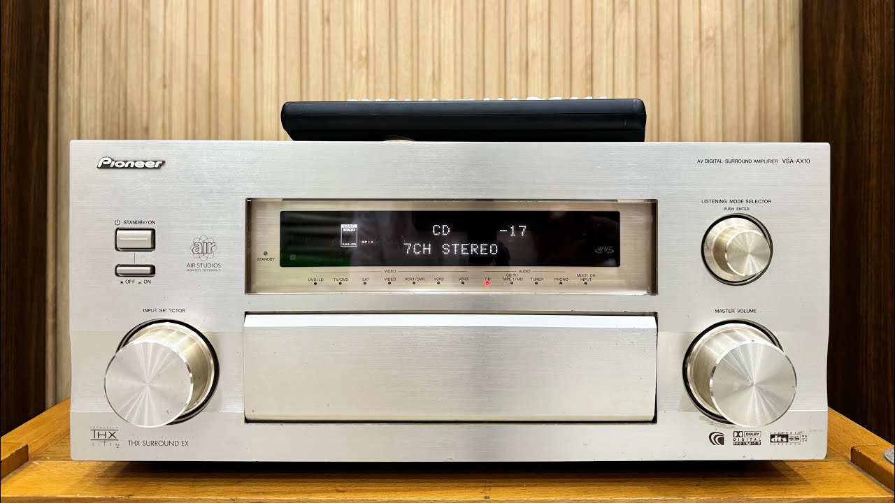 Pioneer VSA-AX10 khủng Long 30kg, chip DAC BurrBrown 1704, Pre Main lắp ...