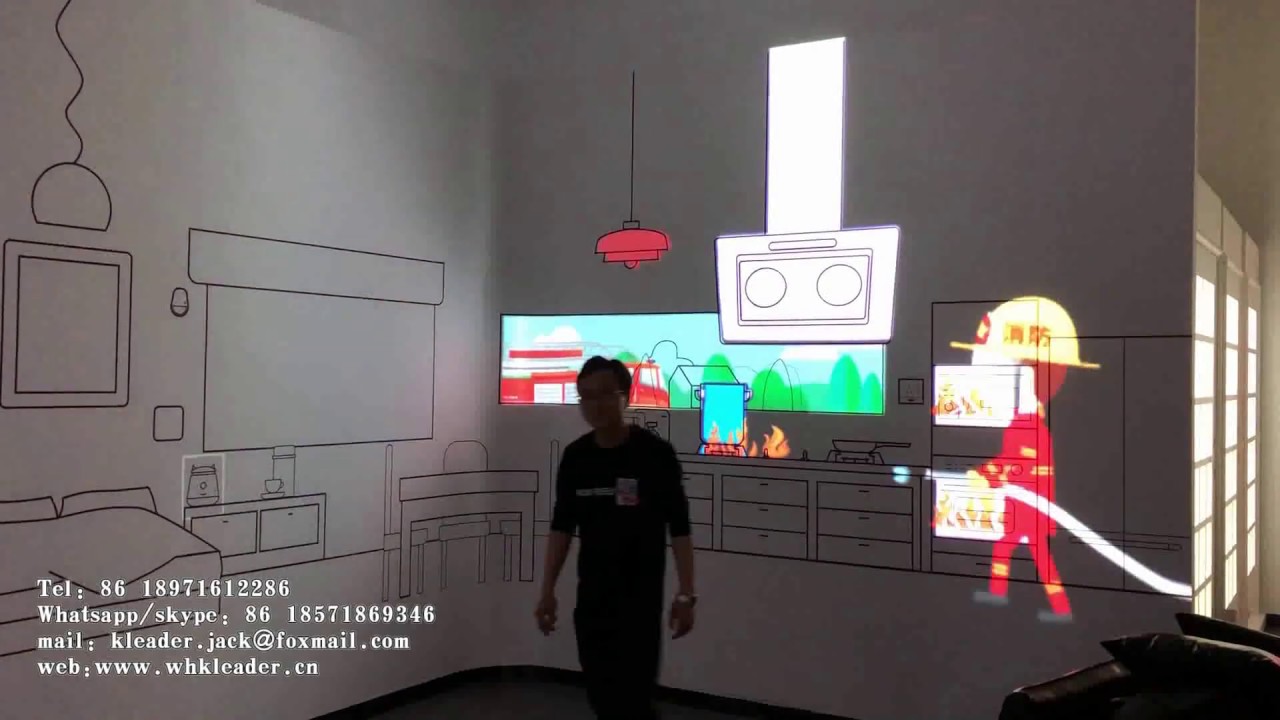 3D Holographic projection interactive digital art wall interactive ...