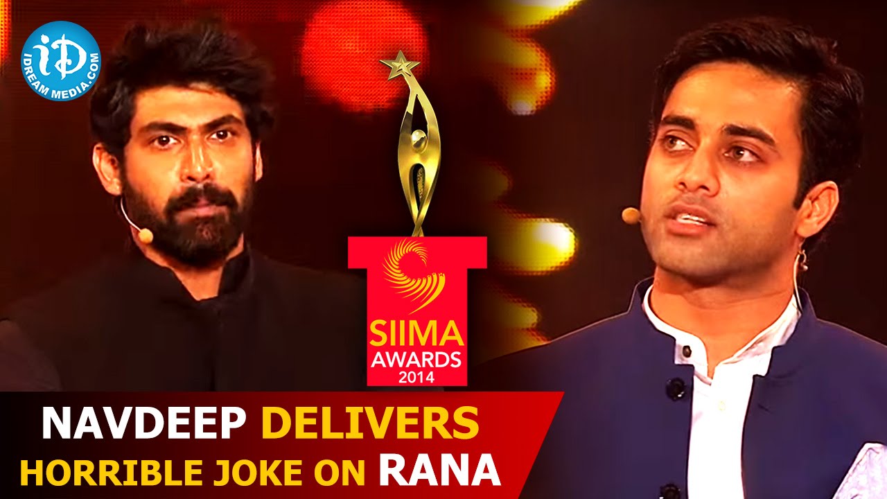 Navdeep Delivers Horrible Joke on Rana Daggubati @ SIIMA 2014 Awards ...