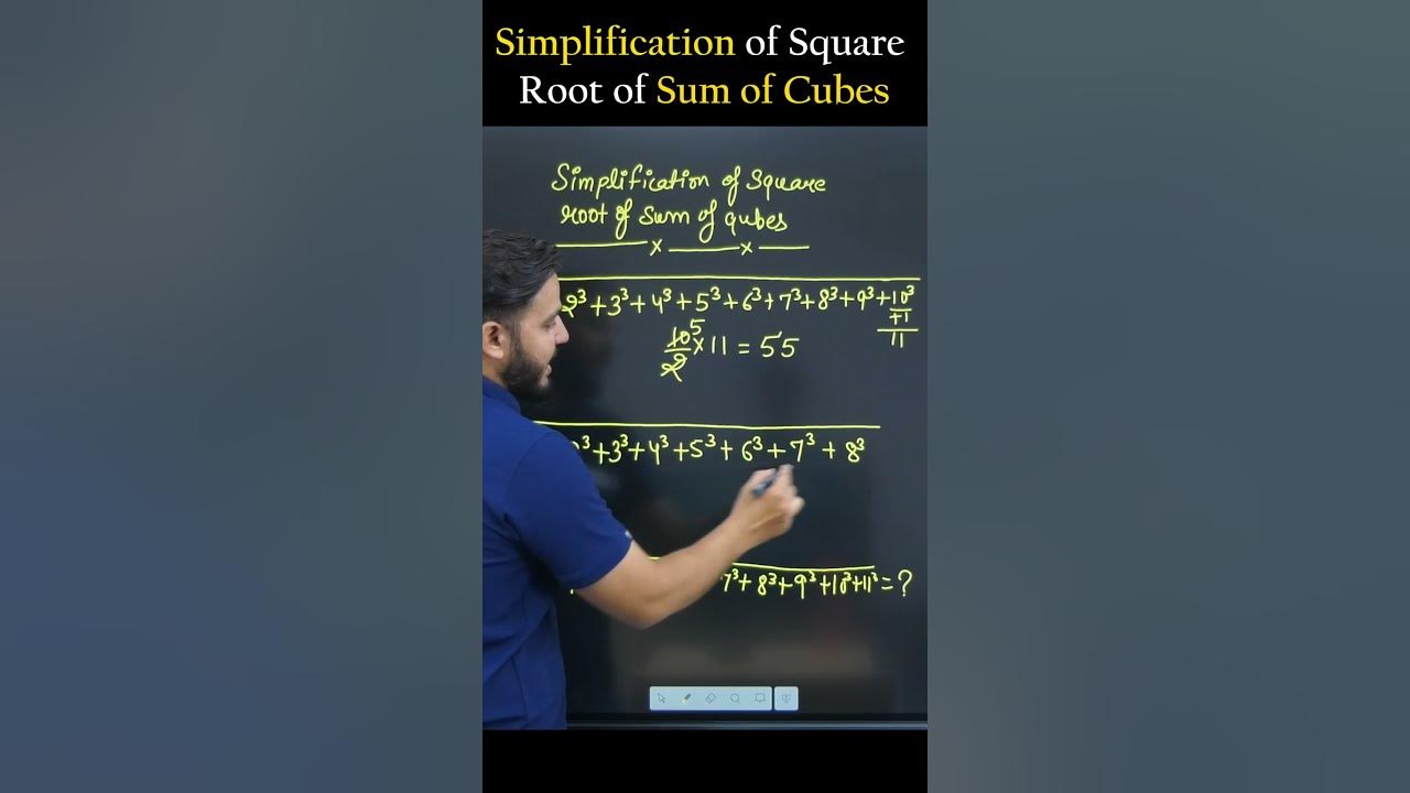 Simplification of Square Root pf Sum Cubes #maths #trick #series #square #kotacoaching - YouTube