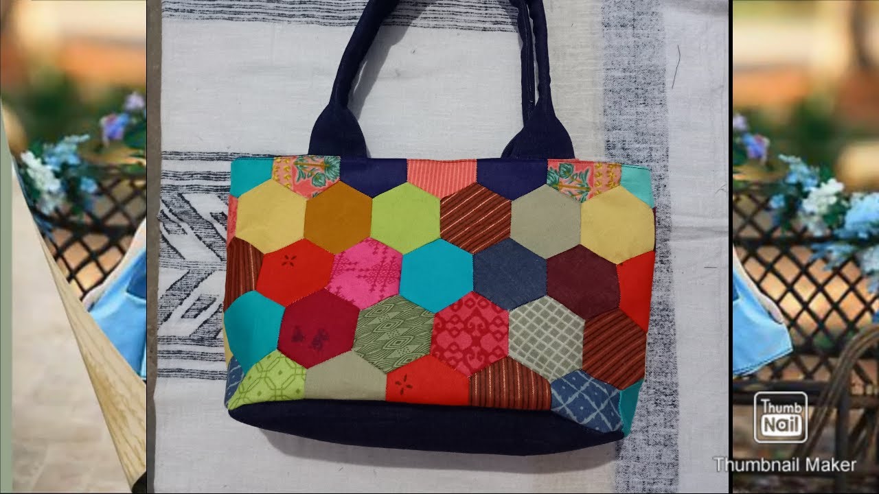 HEXAGON SHAPE BAG,HAND BAG,TOTE BAG,HAND MADE BAG,#CRAFT2315 # ...