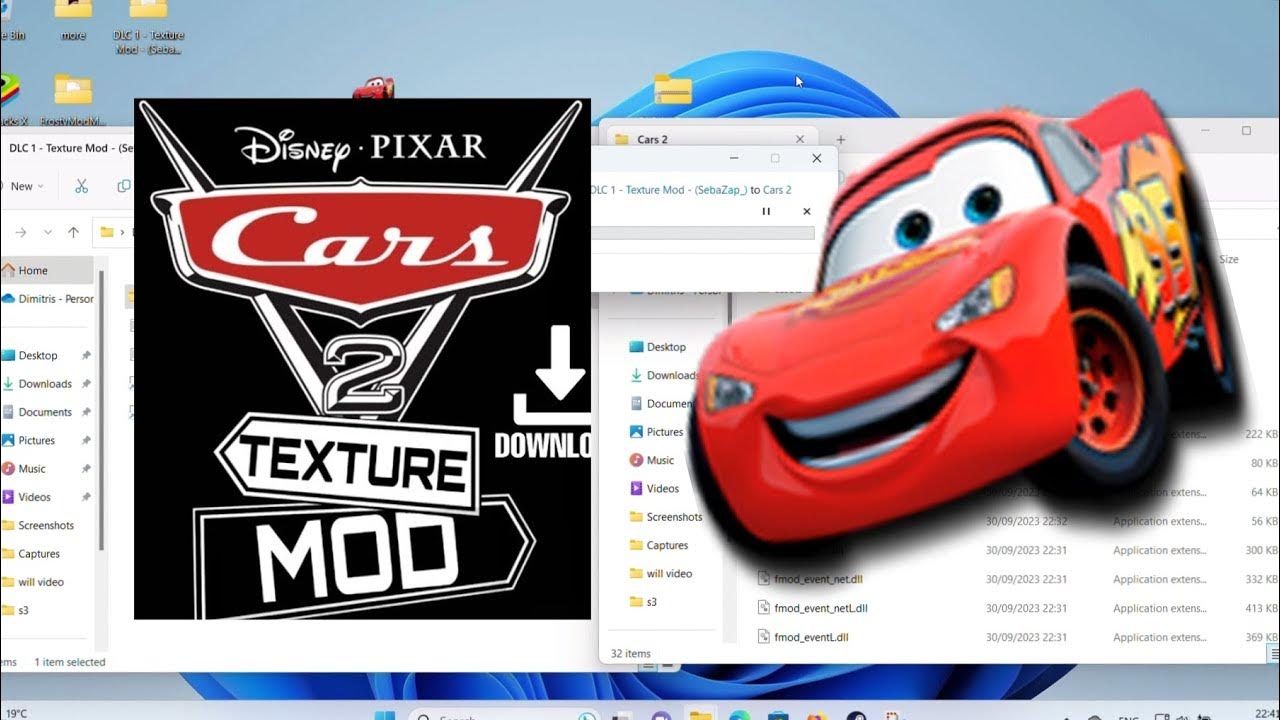 How to download Cars 2 The Video Game Texture Mod Pack 1|Tutorial - YouTube