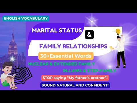 English Vocabulary: MARITAL STATUS & FAMILY RELATIONSHIPS | 30+Essential Words