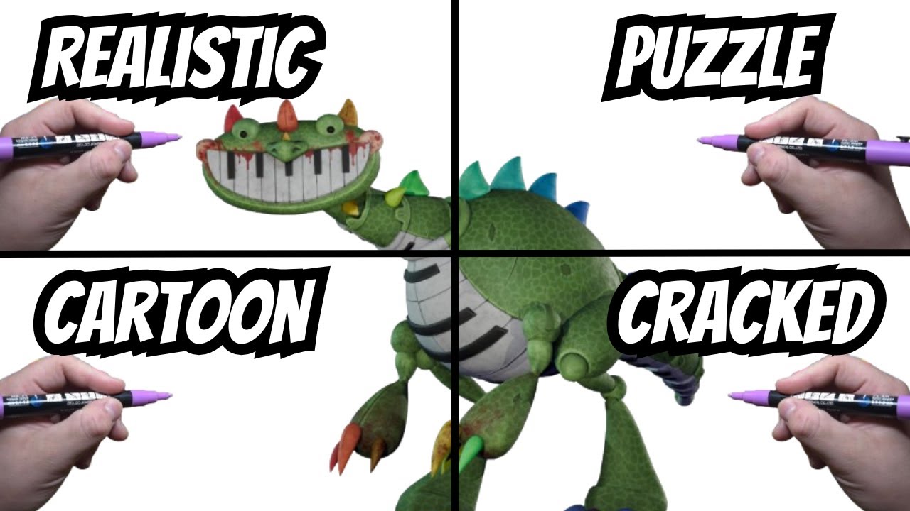 Drawing Pianosaurus From Poppy Playtime in 4 Incredible Styles! - YouTube