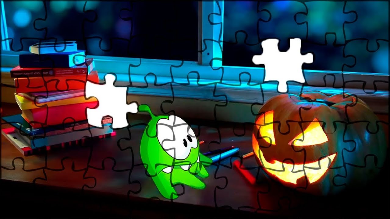 Om Nom Puzzle Game for Kids😝Halloween Special🎃Jigsaw Puzzle Video for ...