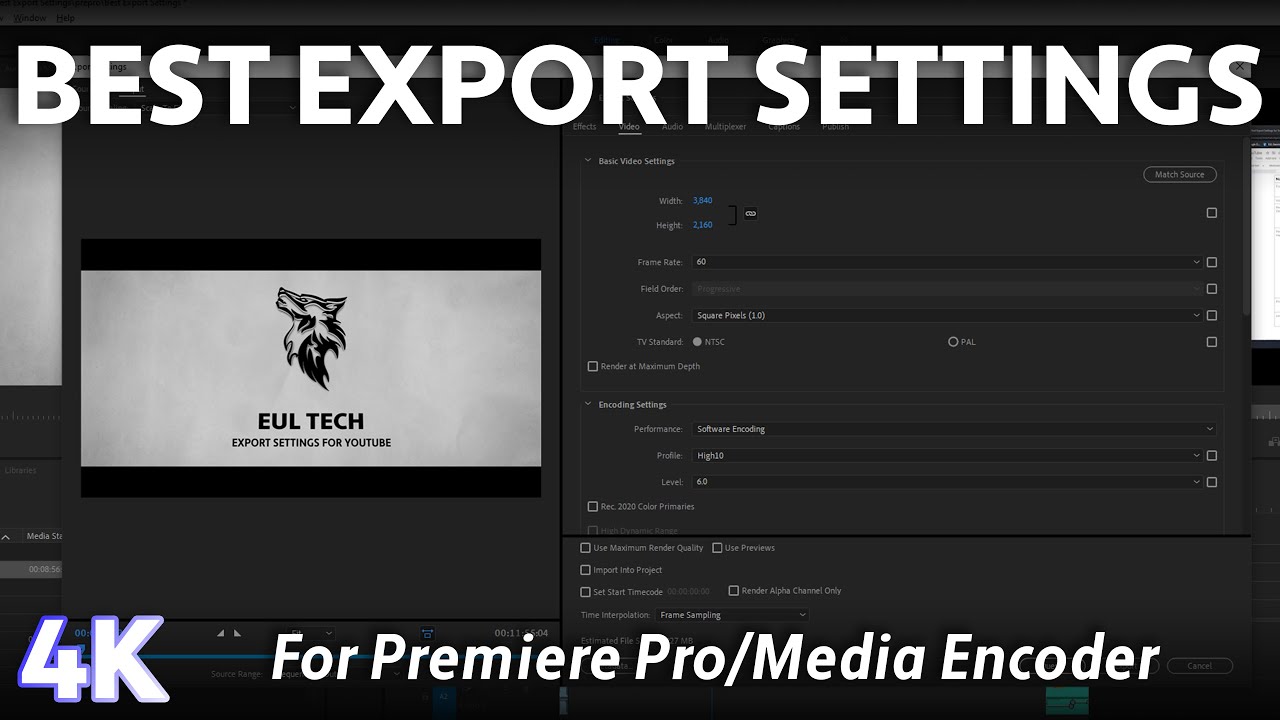 BEST Export Settings for YouTube in Premiere Pro CC and Media Encoder ...