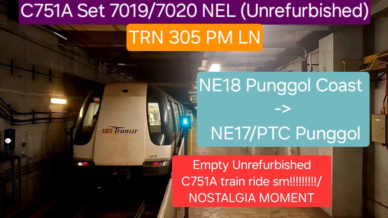 [SBST] (Empty Unrefurbished C751A train ride from PGC) C751A Set 7019/ ...