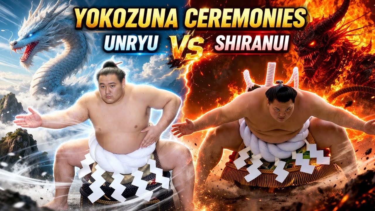 Unryu vs Shiranui: Yokozuna's ring entering ceremony Explained (Dohyo ...