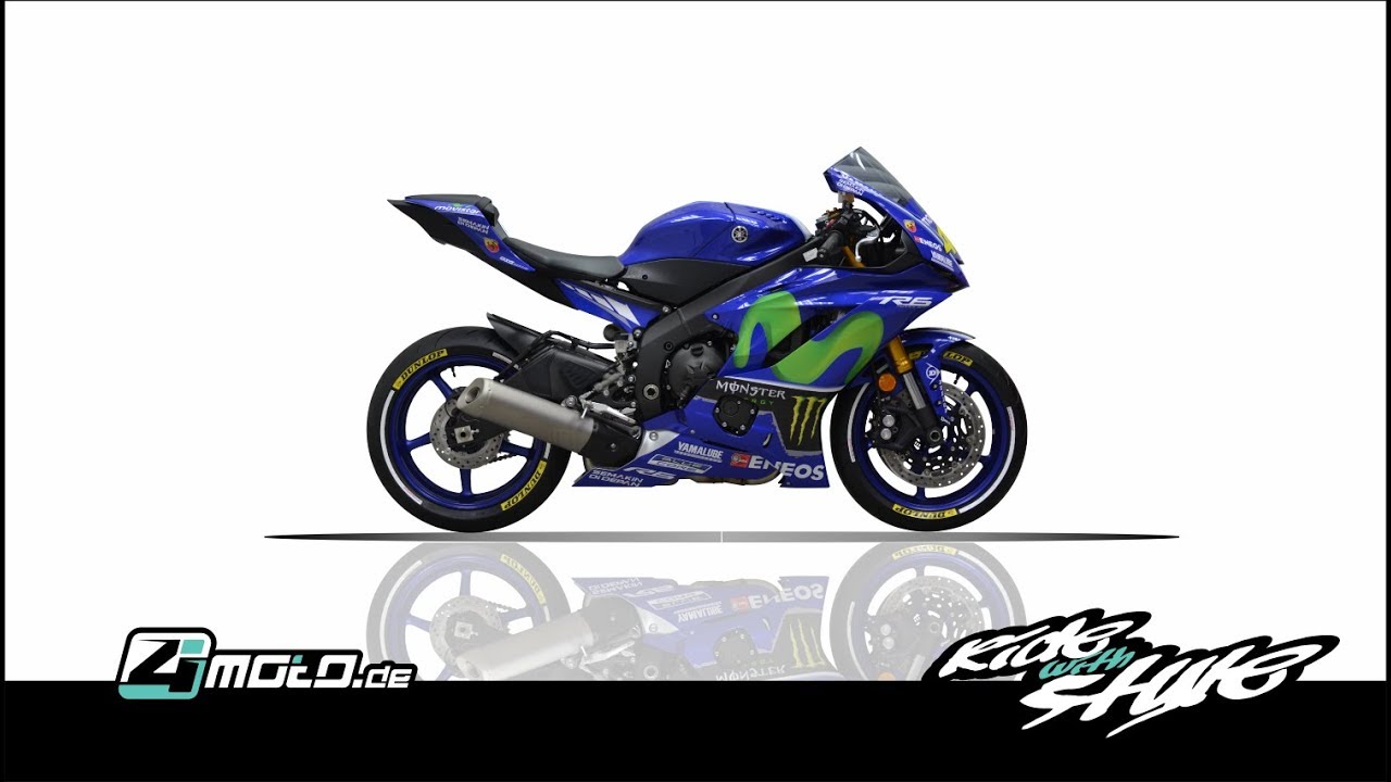 Yamaha R6 Dekor "Rossi Replica" - 2017 (4moto.de - Motorrad Folierung ...