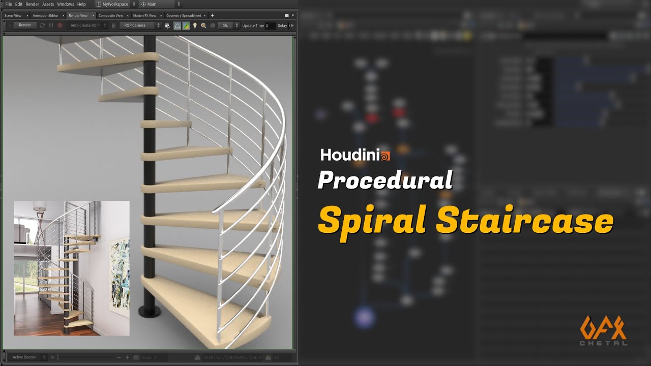 Procedural Staircase Modeling in Houdini: A Comprehensive Guide - YouTube