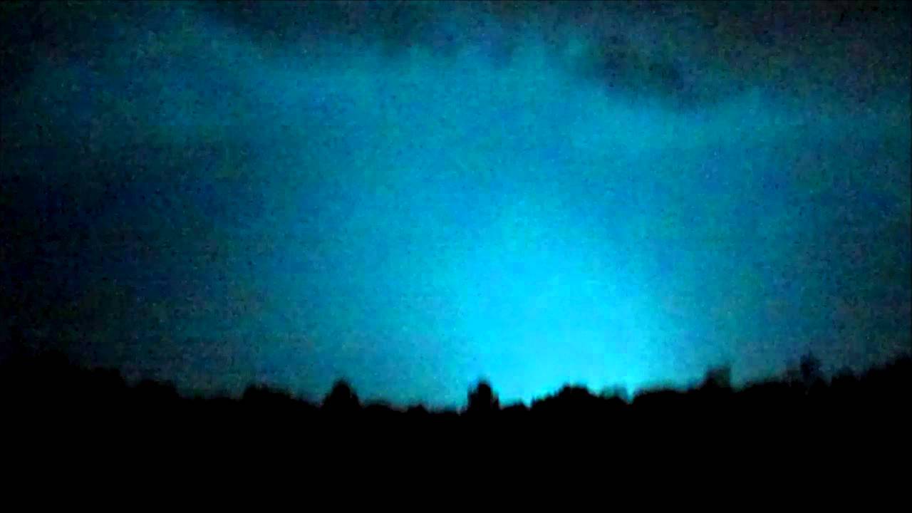Sky Glows Blue After Lightning Strike - YouTube