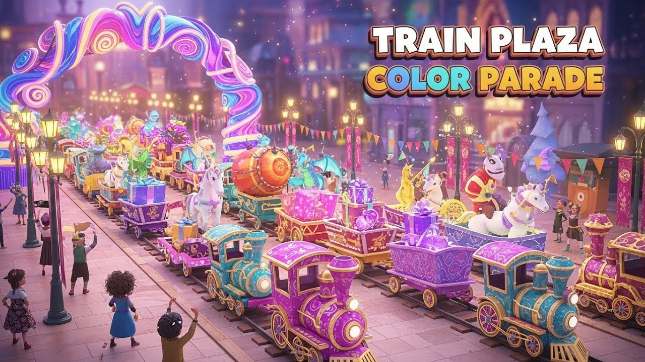 Train Plaza Color Parade 🚂🎨 | Fantasy Song for Kids | Learn Colors and ...