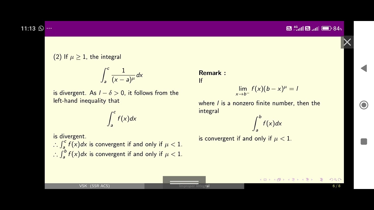IMP THEOREM PART 2 IMPROPER INTEGRAL - YouTube